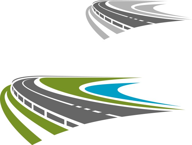 Creative road journey logo design Royalty Free Vector Image