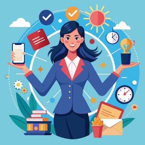 Finish work and achieve goal responsibility Vector Image