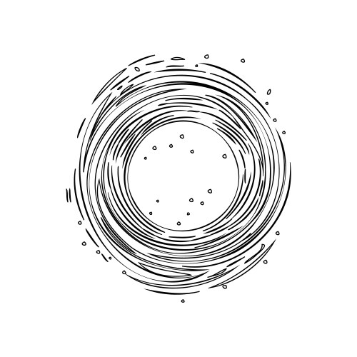 Black hole outline sketch Royalty Free Vector Image
