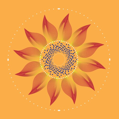 Create-dotted-spiral-vortex flower Royalty Free Vector Image