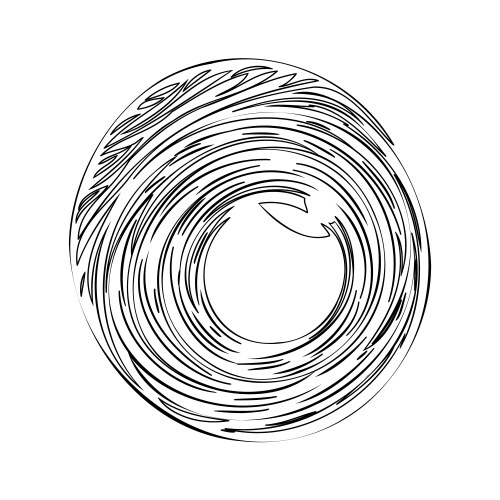 Black hole outline sketch Royalty Free Vector Image