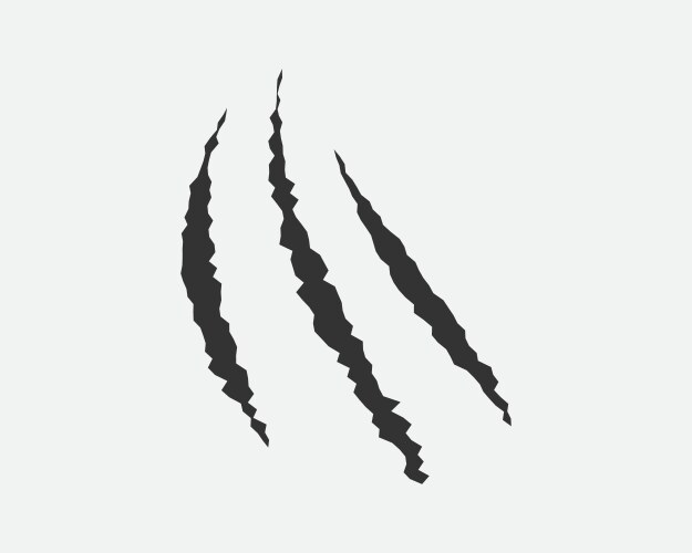 Claws scratches animal monster mark design Vector Image