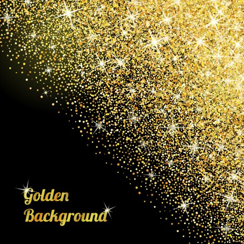 Black background with gold glitter sparkle Vector Image