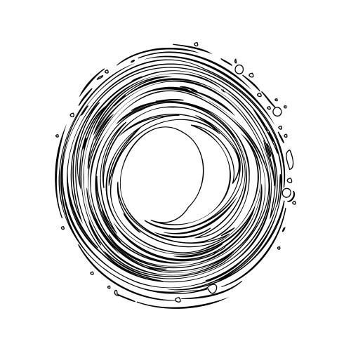 Black hole outline sketch Royalty Free Vector Image