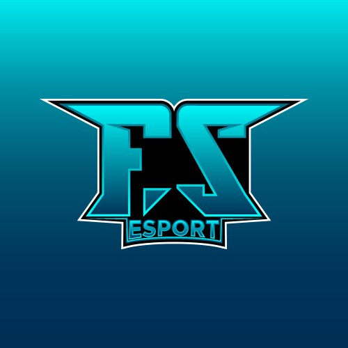 Ds logo monogram esport gaming with gas shape Vector Image