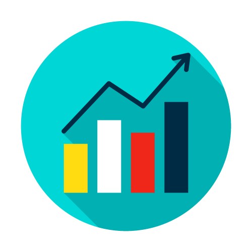Statistics growing graphic Royalty Free Vector Image