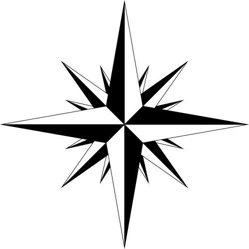 Star compass rose graphic design template Vector Image