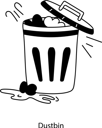 Dustbin drawing Vector Images & Graphics for Commercial Use | VectorStock