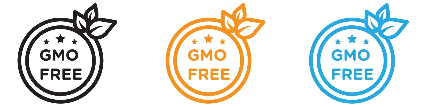 Gmo free logo sign set outline Royalty Free Vector Image