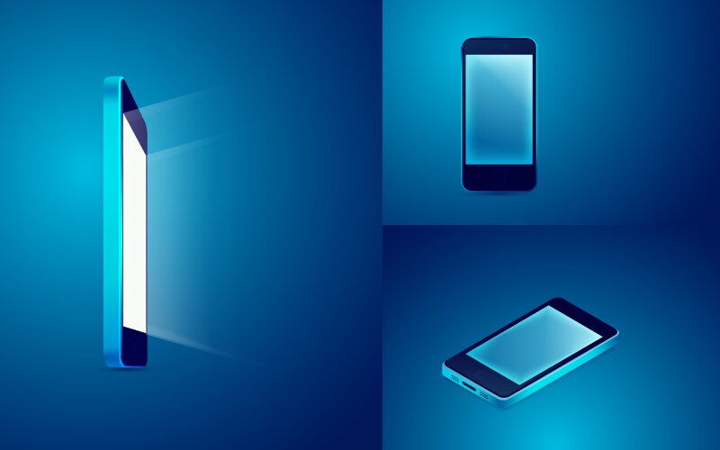 Modern mobile cell phone on colorful background Vector Image