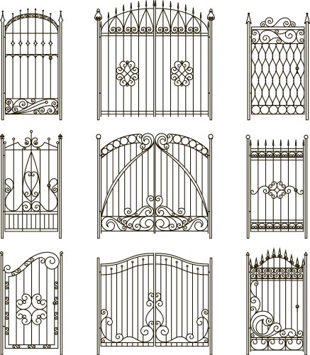 Iron gates icons Royalty Free Vector Image - VectorStock