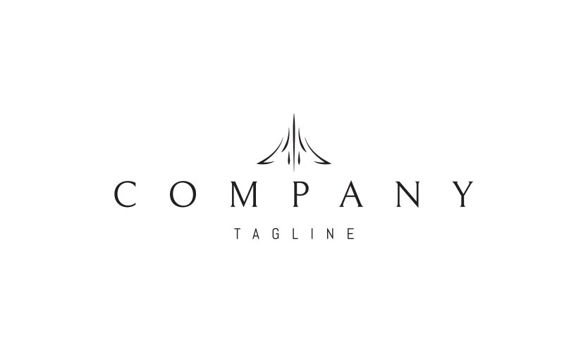 Logo with an abstract image of airplane Royalty Free Vector
