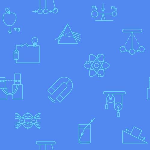 Physics round blue science and education Vector Image