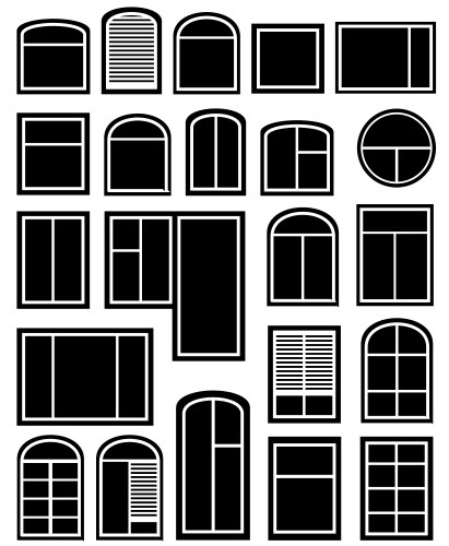Gothic window silhouettes Royalty Free Vector Image