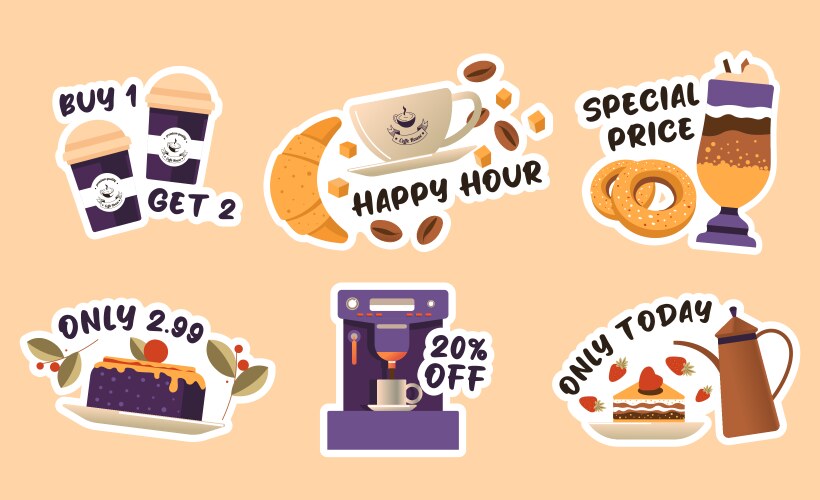 Cafe menu with fast food meals and drink Vector Image