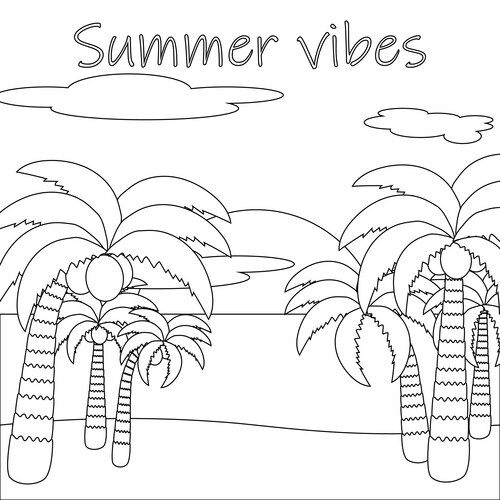 Summertime bubbles coloring page Royalty Free Vector Image