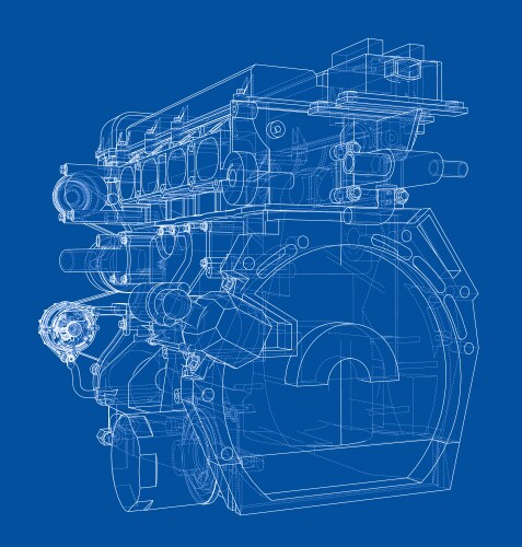 Rotary wankel engine Royalty Free Vector Image