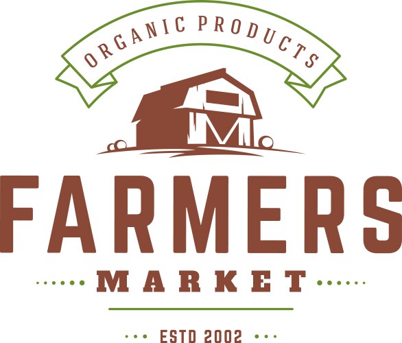 Linear badge - local market Royalty Free Vector Image