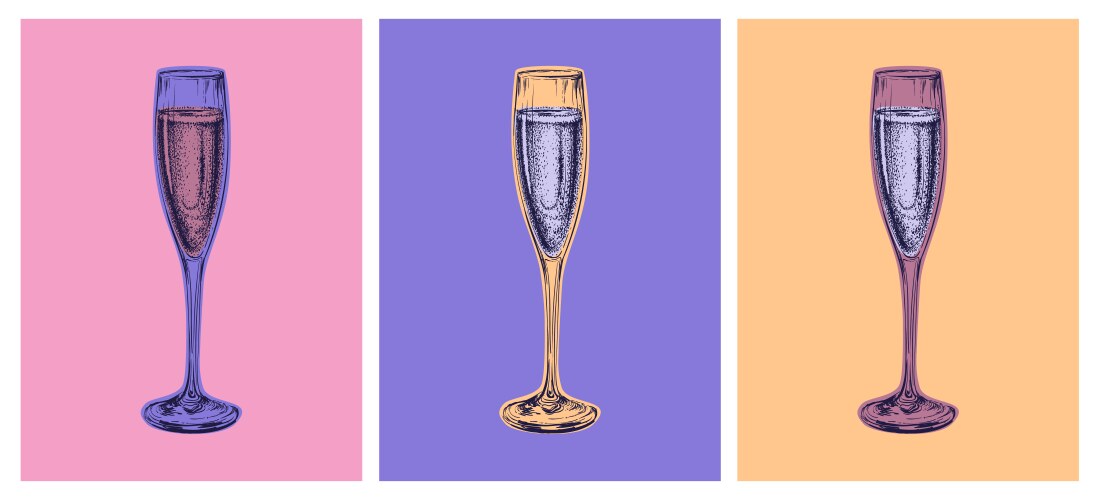 Champagne bottle and glass Royalty Free Vector Image