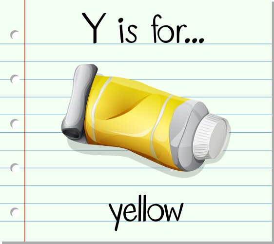 Flashcard letter y is for yawn Royalty Free Vector Image