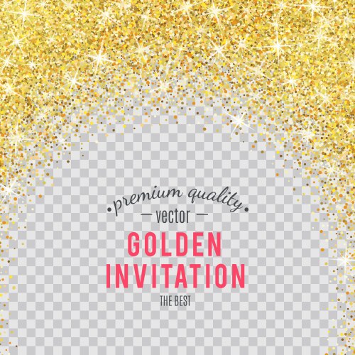 Glitter gold border template banner Royalty Free Vector