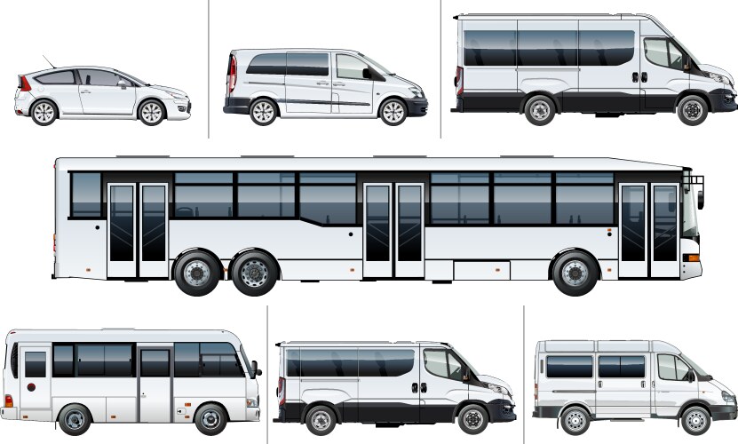 Articulated bus mock-up Royalty Free Vector Image