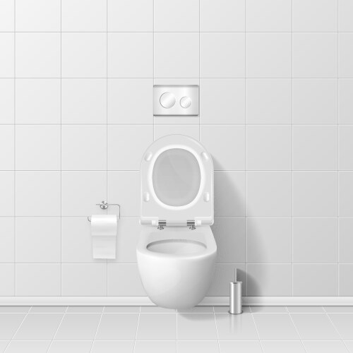 White toilet icon set realistic Royalty Free Vector Image