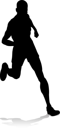 Runner racing track and field silhouette Vector Image