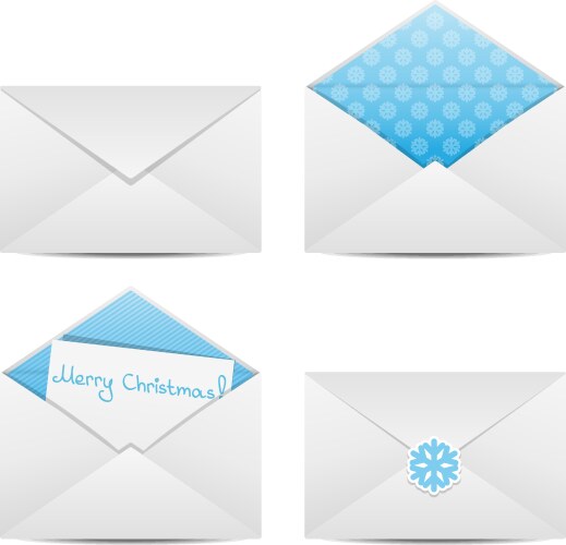 Realistic blue envelope mockups Royalty Free Vector Image