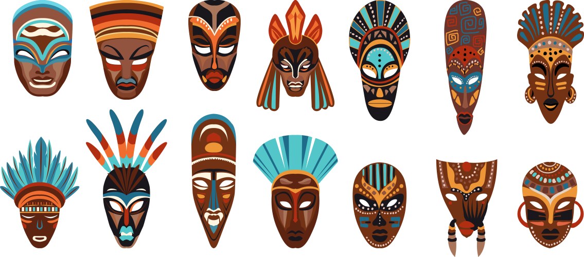 Indigenous mask Royalty Free Vector Image - VectorStock