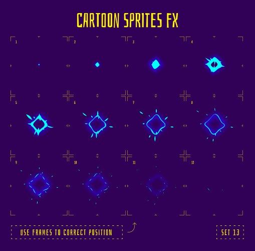 Animation frames or energy ring sprites Royalty Free Vector