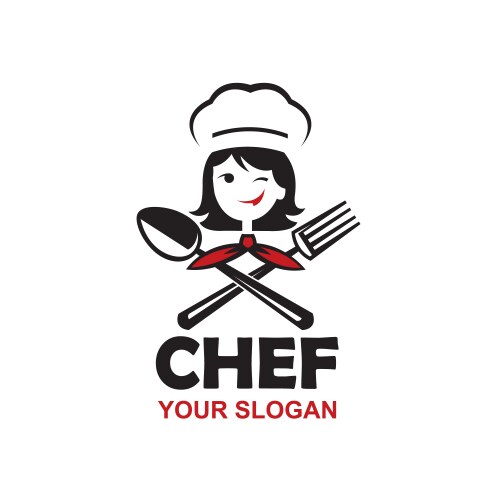 Girl chef emblem Royalty Free Vector Image - VectorStock