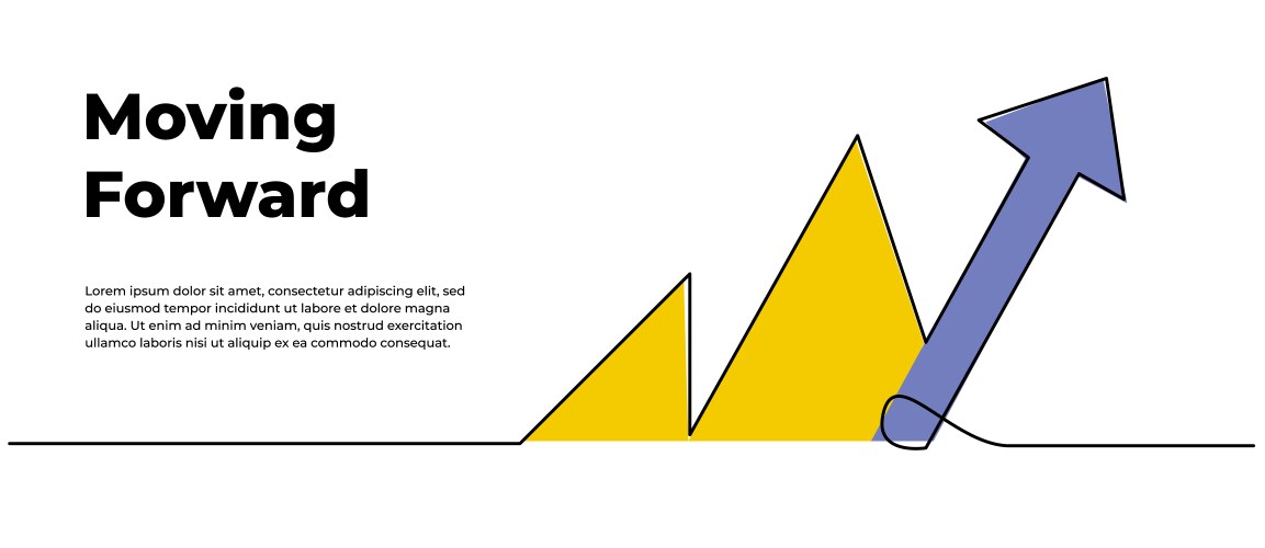 Continuous line design of arrow one Royalty Free Vector