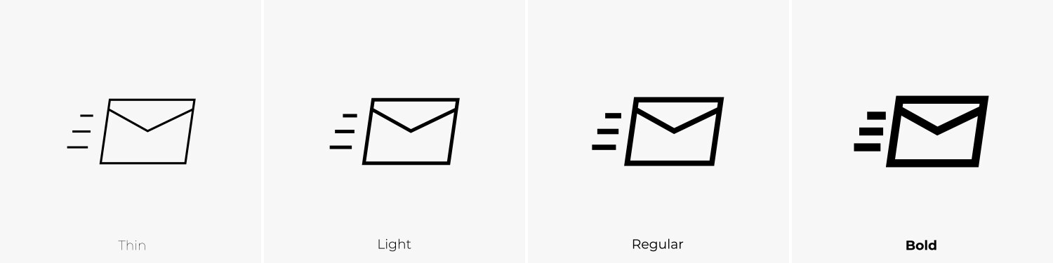 Express delivery icon thin light regular and bold Vector Image