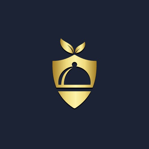 Chef cook food gold logo Royalty Free Vector Image
