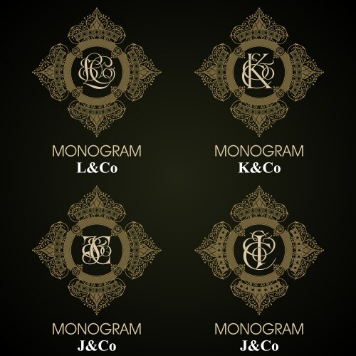 Vintage monograms - 4 sets series Royalty Free Vector Image