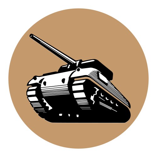 Armored tank symbol design Royalty Free Vector Image