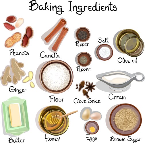 Realistic sweet and baking products template Vector Image