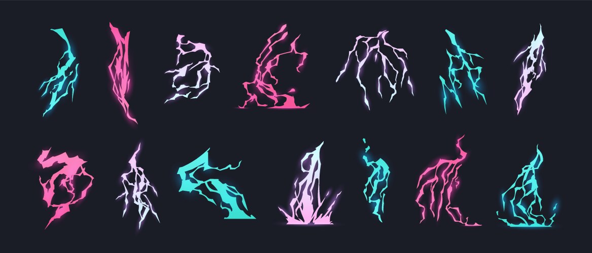 Cartoon lightning sprite animation thunderbolt Vector Image Cartoon lightning sprite animation thunderbolt Vector Image