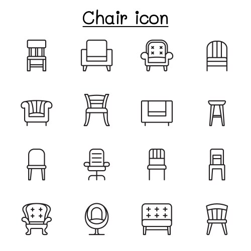 Chair icons Royalty Free Vector Image - VectorStock