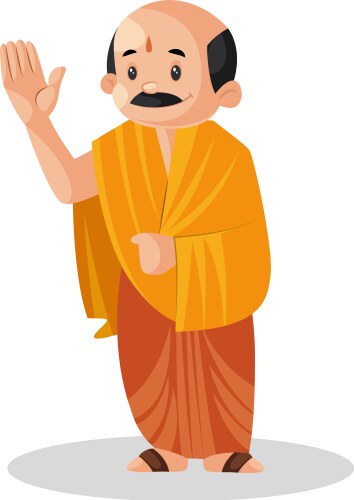 Indian pandit cartoon Royalty Free Vector Image