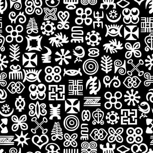 African adinkra pattern Royalty Free Vector Image
