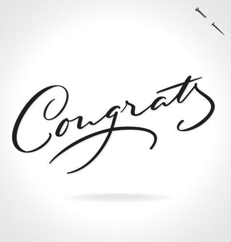 Congratulations hand lettering Royalty Free Vector Image