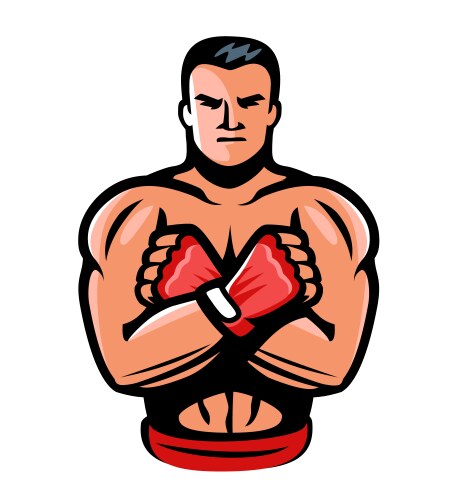 Mma muscular fighter with boxing gloves fight Vector Image