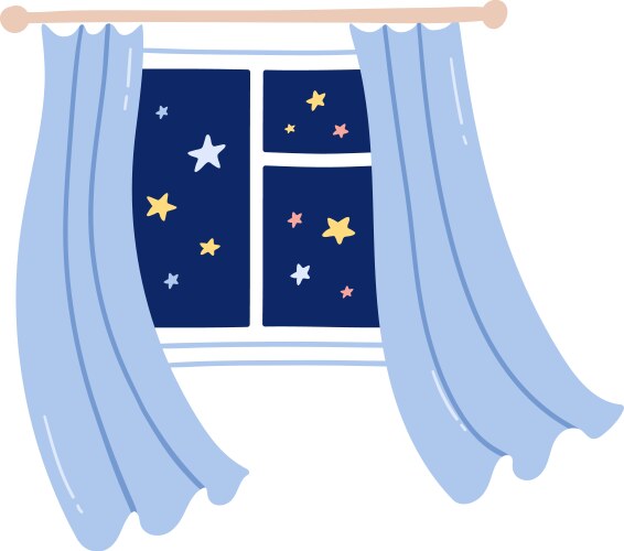 Night window icon cartoon style Royalty Free Vector Image