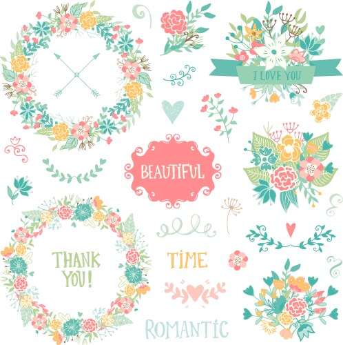 Wedding flower set Royalty Free Vector Image - VectorStock