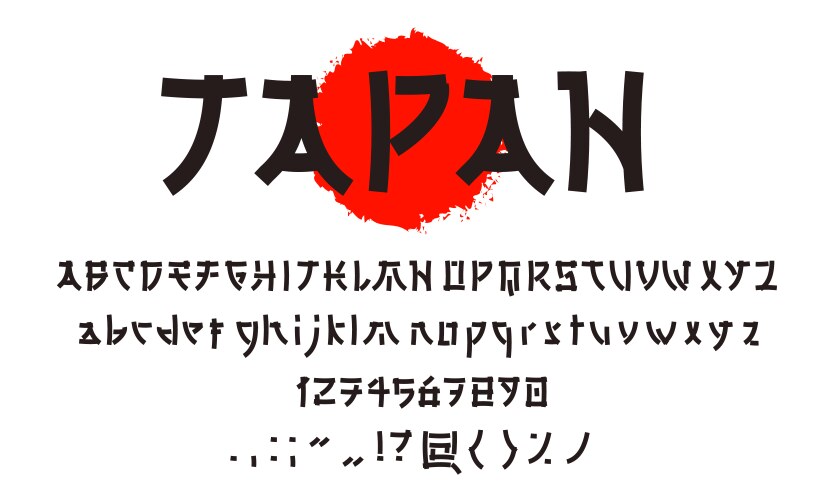 Set of monochrome icons with japanese alphabets Vector Image