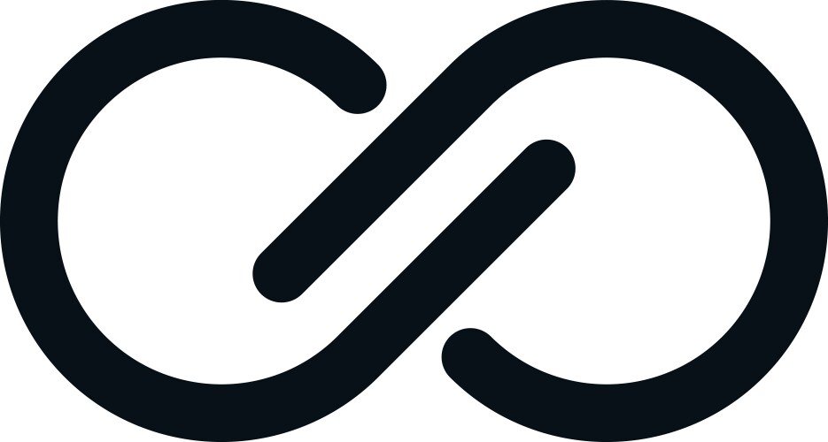 Monochrome curvy infinity symbol Royalty Free Vector Image