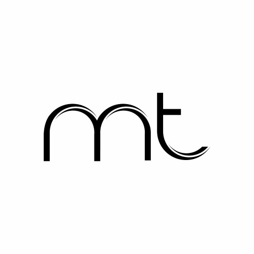 Mt logo monogram modern design template Royalty Free Vector