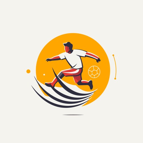 Soccer player in action flat style isolated Vector Image